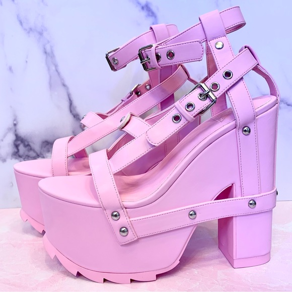 Dolls Kill | Shoes | Dollskill Yru Pink Nightcall Heels Platform | Poshmark